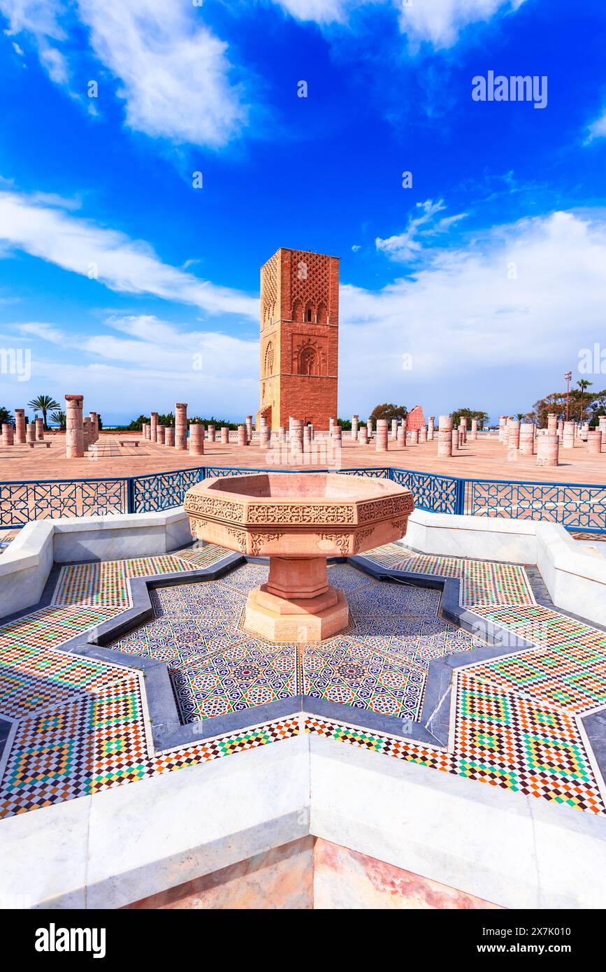Rabat, Morocco: Beautiful square with Hassan tower at Mausoleum of ...