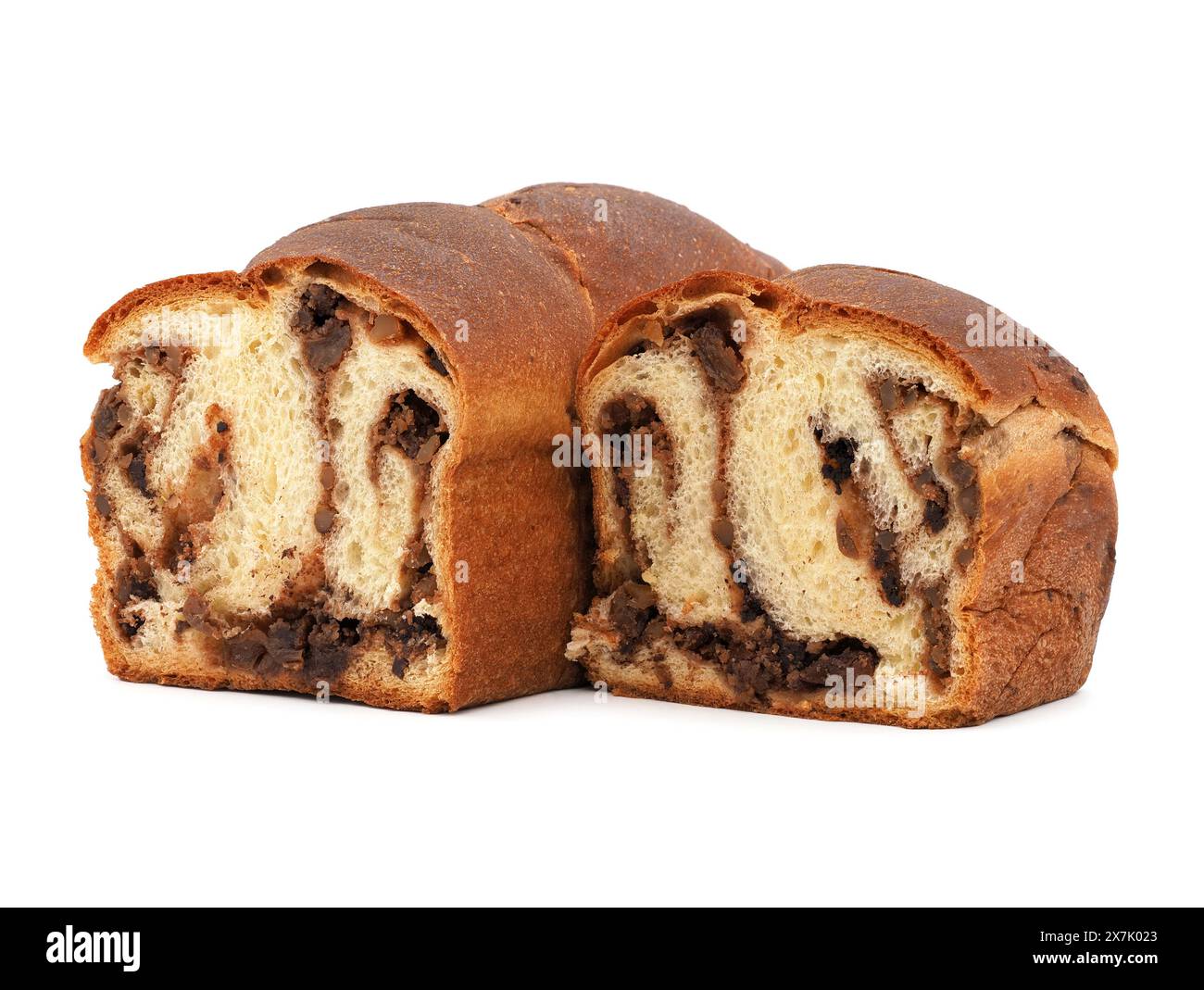 Romanian sweet bread known as cozonac isolated on white Stock Photo - Alamy
