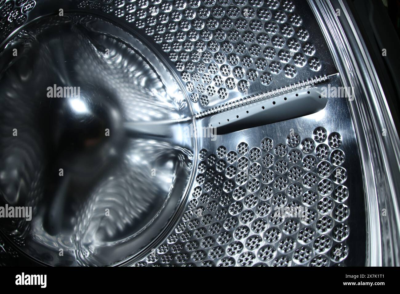 Empty washing machine drum, closeup view. Laundry day Stock Photo - Alamy
