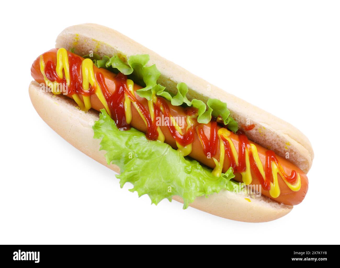 Hot dog ketchup mustard lettuce hi-res stock photography and images - Alamy