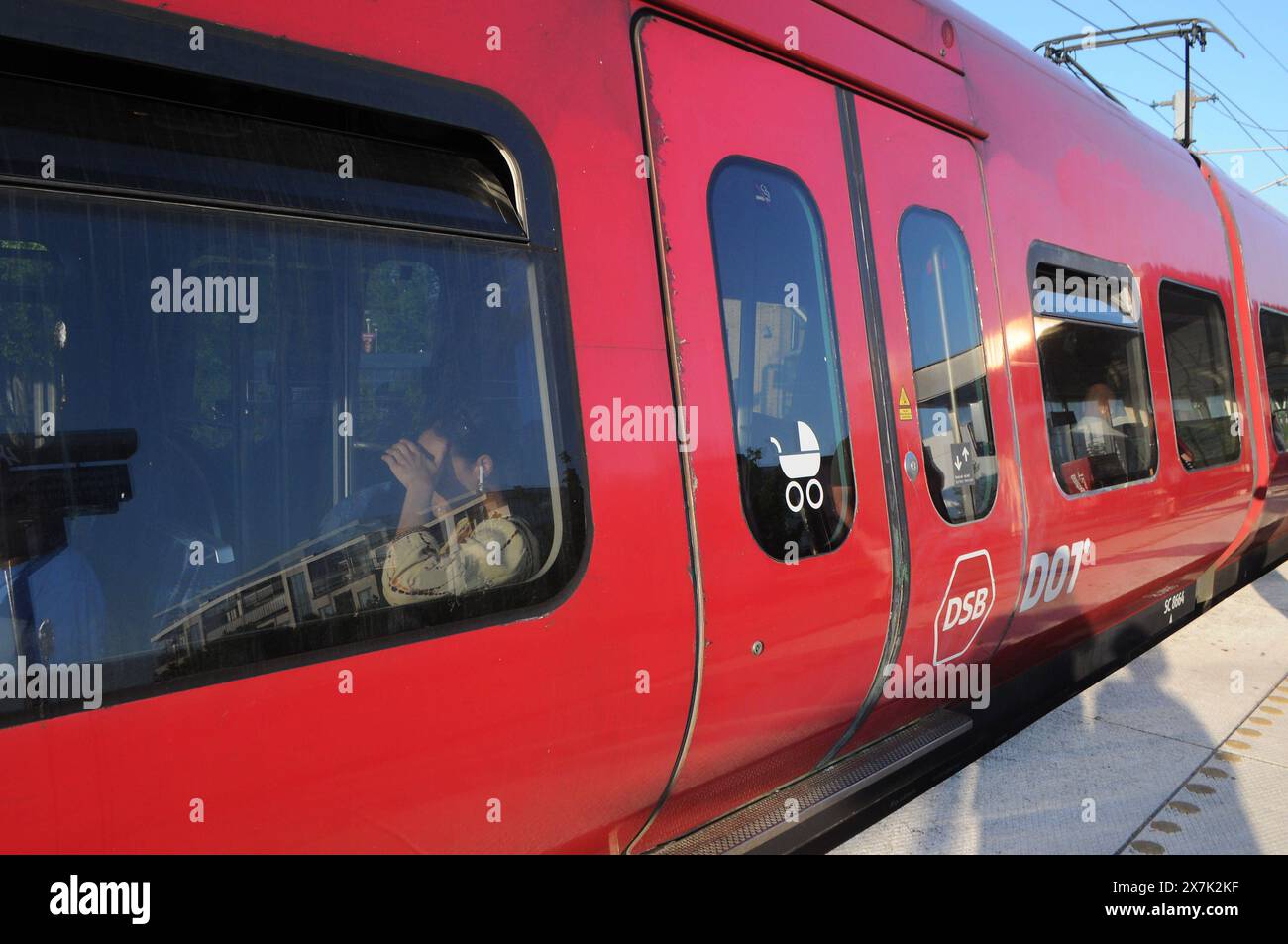 Maalov/ Denmark/20 MAY 2024/ Danish local train DSB arrives on Maalov ...