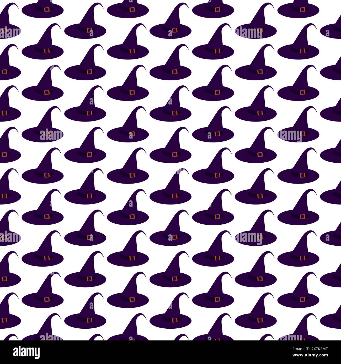 Purple witch hat with buckle. Seamless pattern. Vector illustration ...