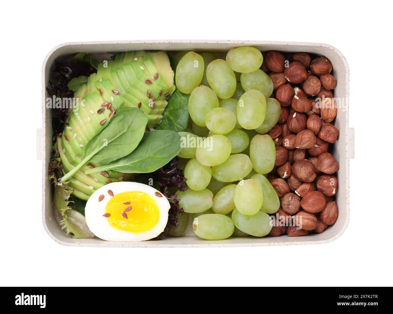 Healthy products high in vegetable fats isolated on white, top view ...