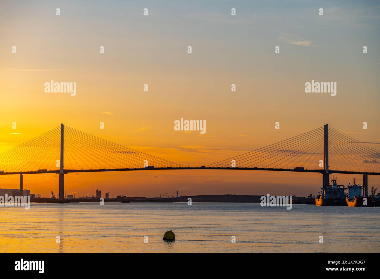 The Dartford Bridge across the Thames between Dartford and Thurrock at ...