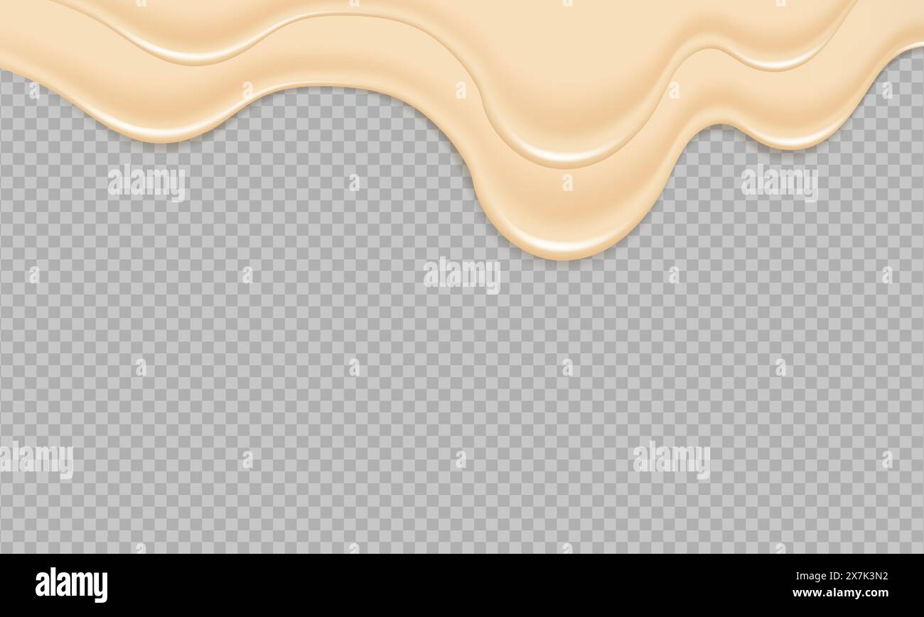 Flowing realistic liquid mayonnaise on transparent background Stock ...