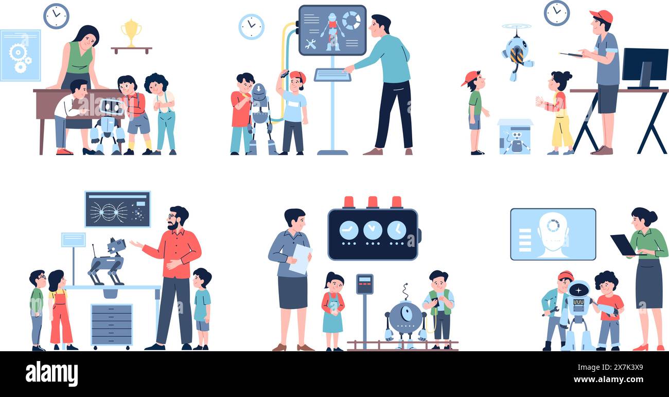 Programming robots classroom Stock Vector Images - Alamy