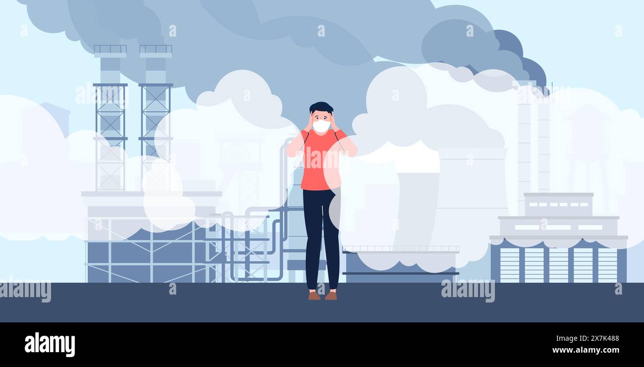 Air pollution cartoon hi-res stock photography and images - Alamy