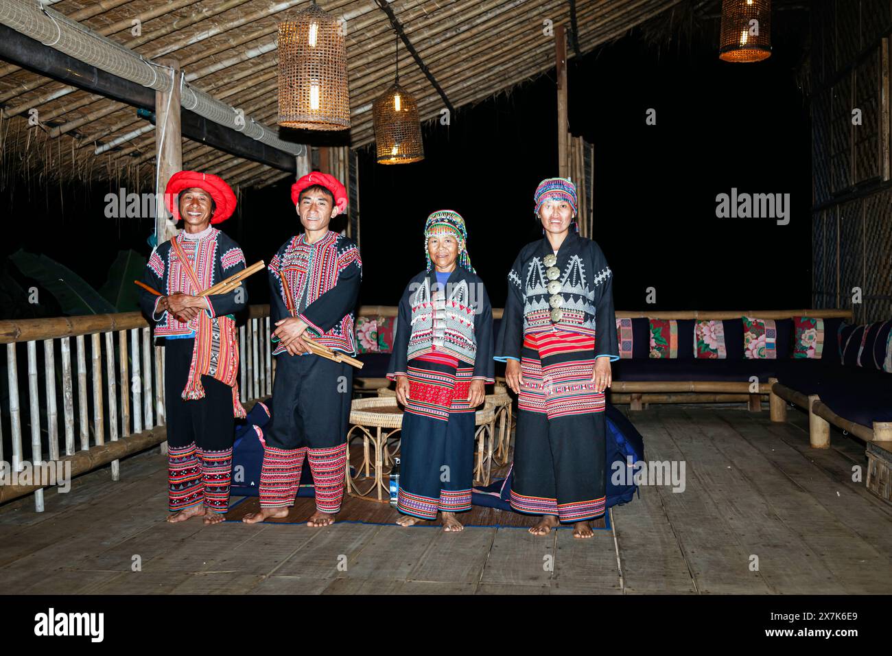 A family of Hmong musicians, dancers and entertainers in Chiang Khong ...
