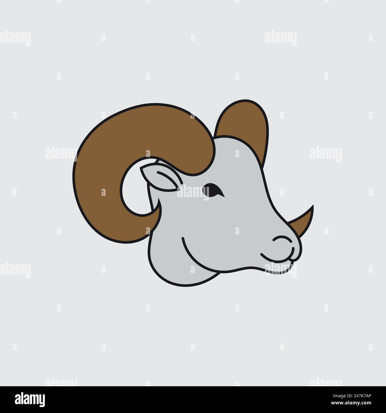 Sheep Head. Cartoon Style. Vector Stock Vector Image & Art - Alamy