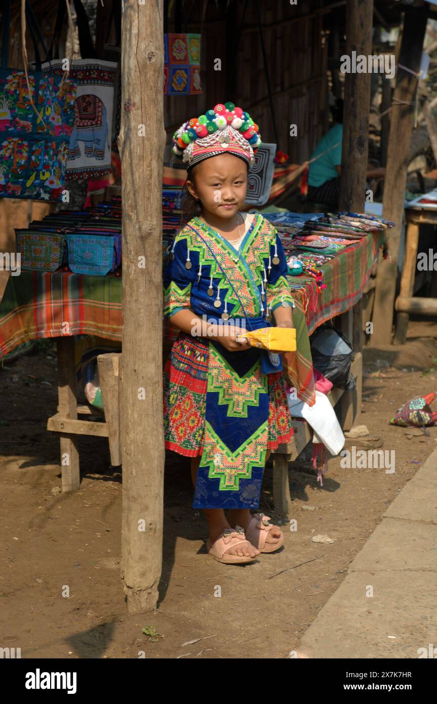 Young girl dressed in traditional Laotian costume, Luang Prabang, Laos ...