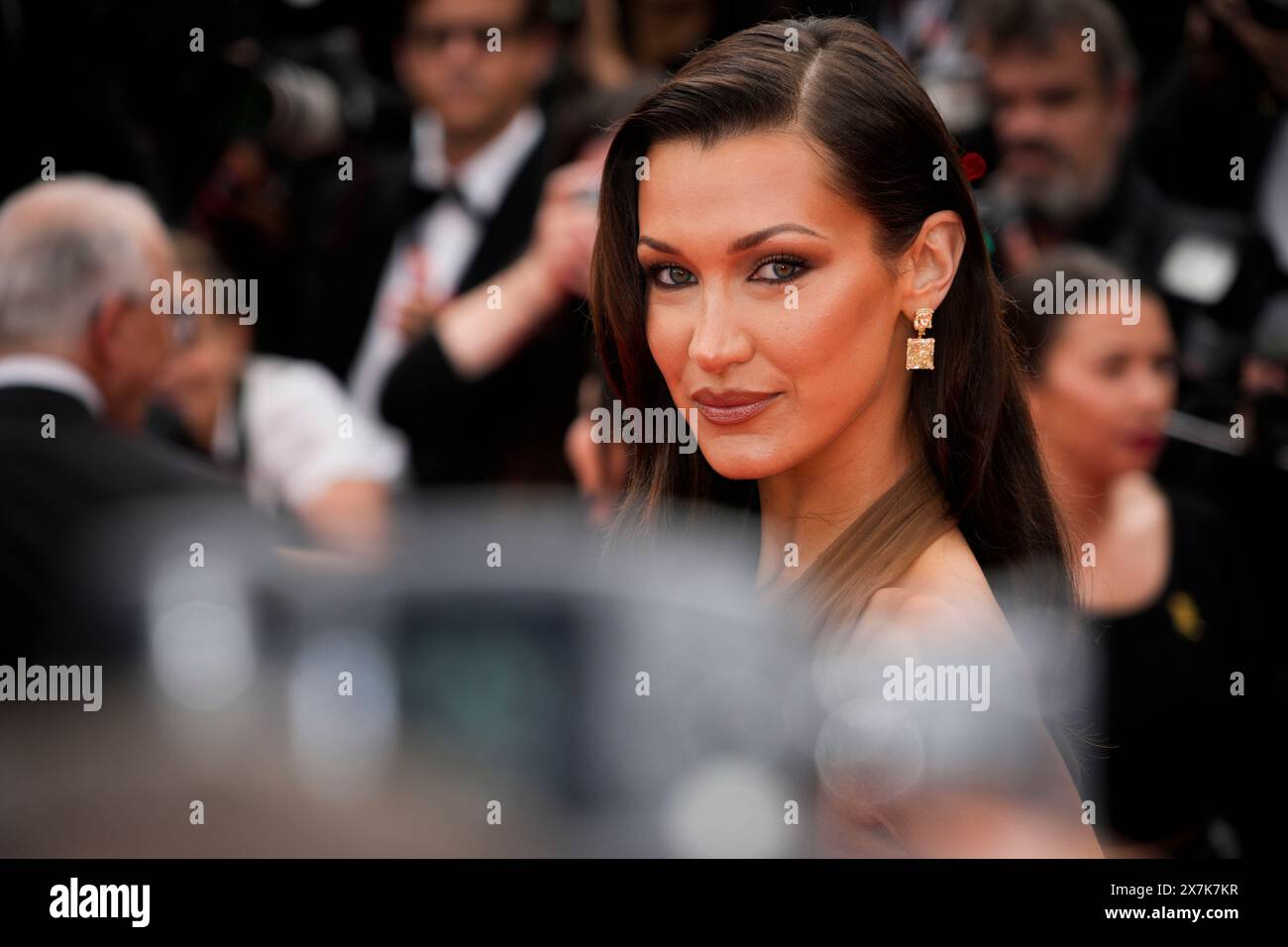 Cannes, France. 20th May, 2024. Bella Hadid attend the screening of the ...