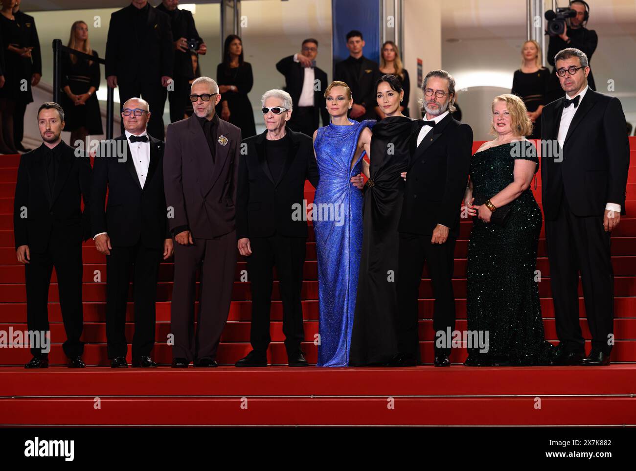 Cannes, France. May 20th, 2024. Anthony Vaccarello, Martin Katz, Diane Kruger, David Cronenberg ...