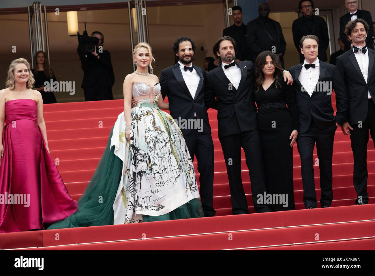 Cannes, France. 20th May, 2024. Maria Bakalova, Ali Abbasi, Sebastian ...