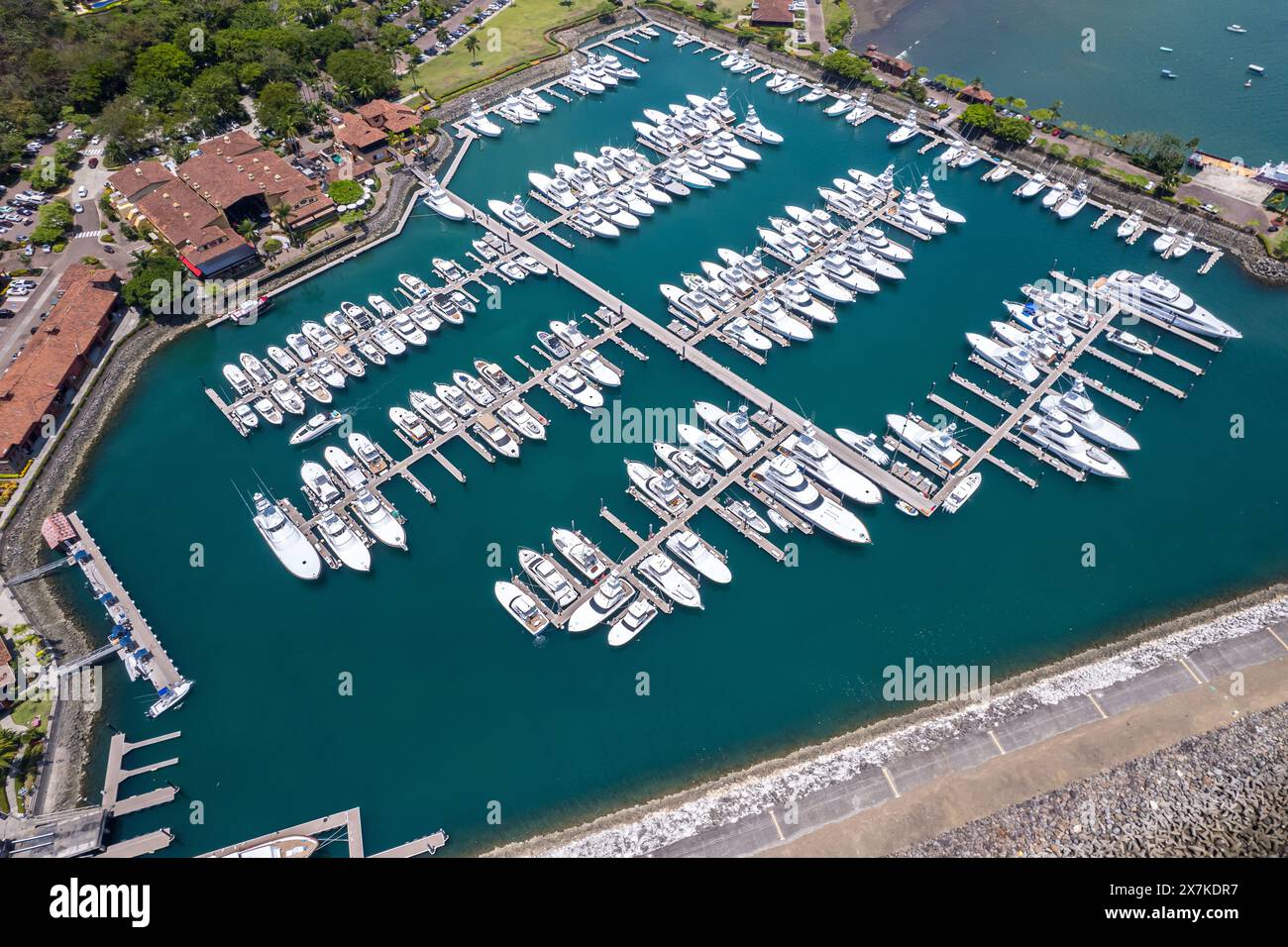 Beautiful aerial view of the Los Sueños Marina in Herradura Beach in ...