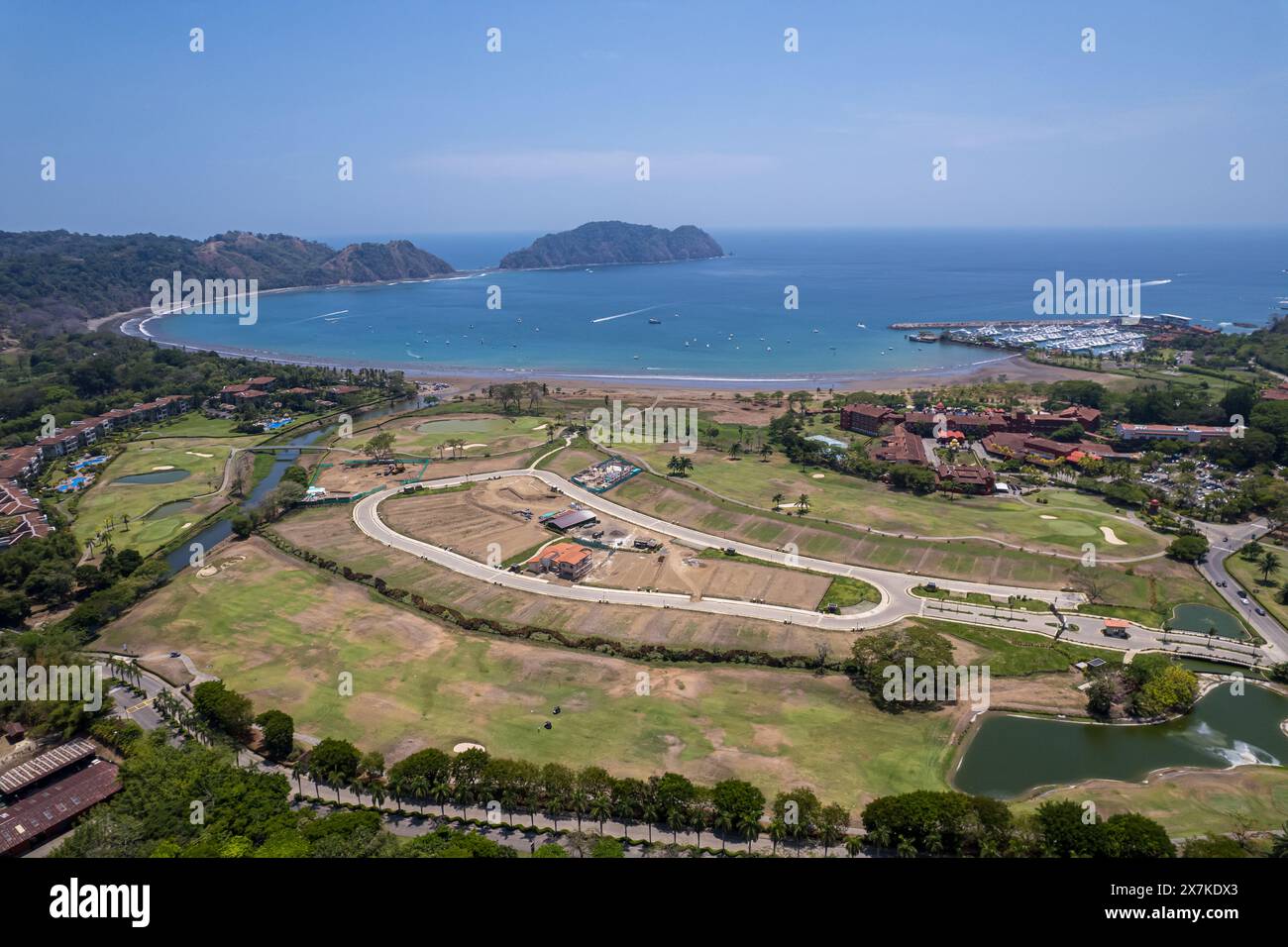Beautiful aerial view of the Los Sueños Marina in Herradura Beach in ...