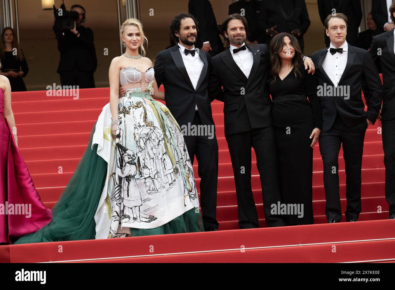 Cannes, France. 20th May, 2024. Maria Bakalova, Ali Abbasi, Sebastian ...