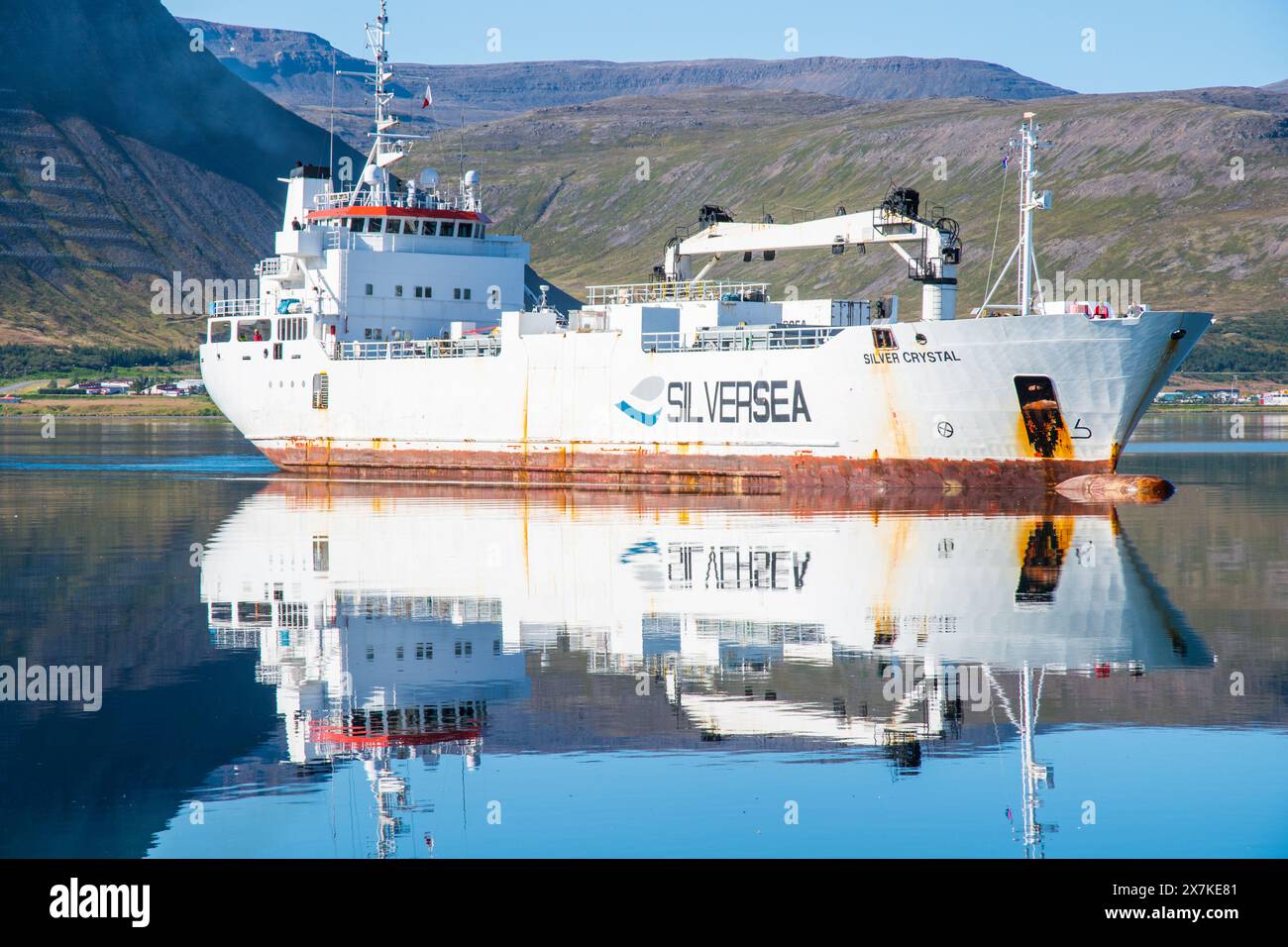 Isafjordur Iceland - August 23. 2023: Reefer freighter Silver Crystal ...
