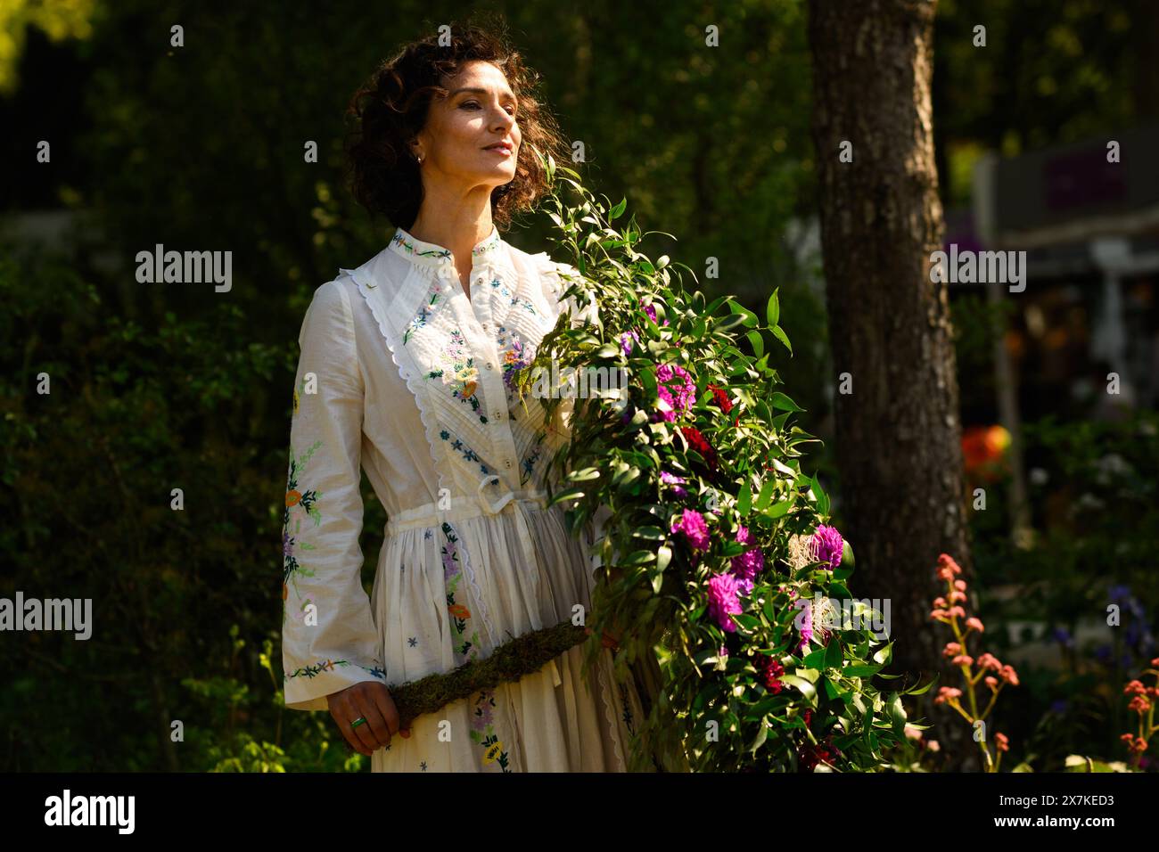 London, UK. 20 May 2024. Indira Varma in the WaterAid Garden during the ...