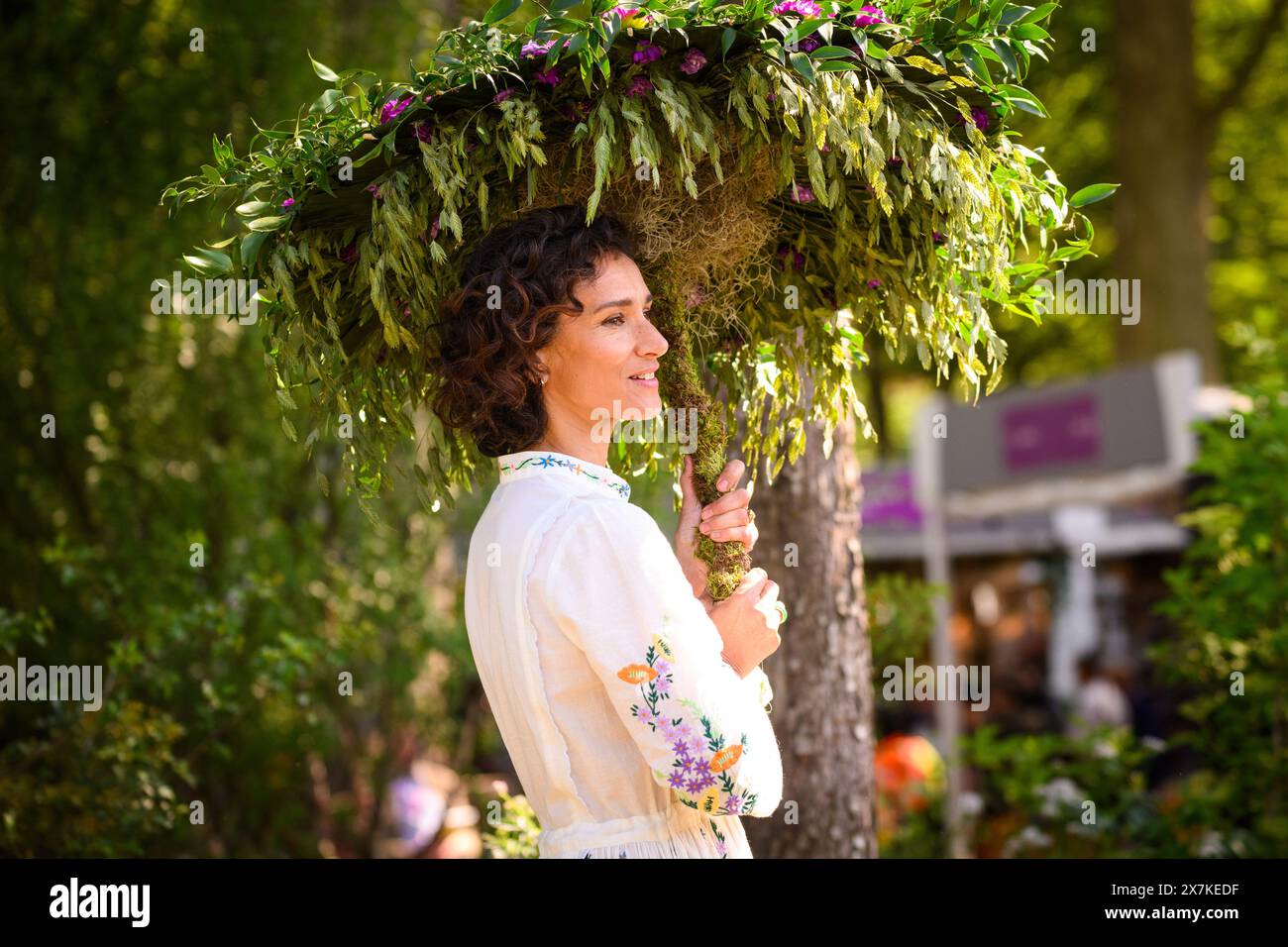 London, UK. 20 May 2024. Indira Varma in the WaterAid Garden during the ...