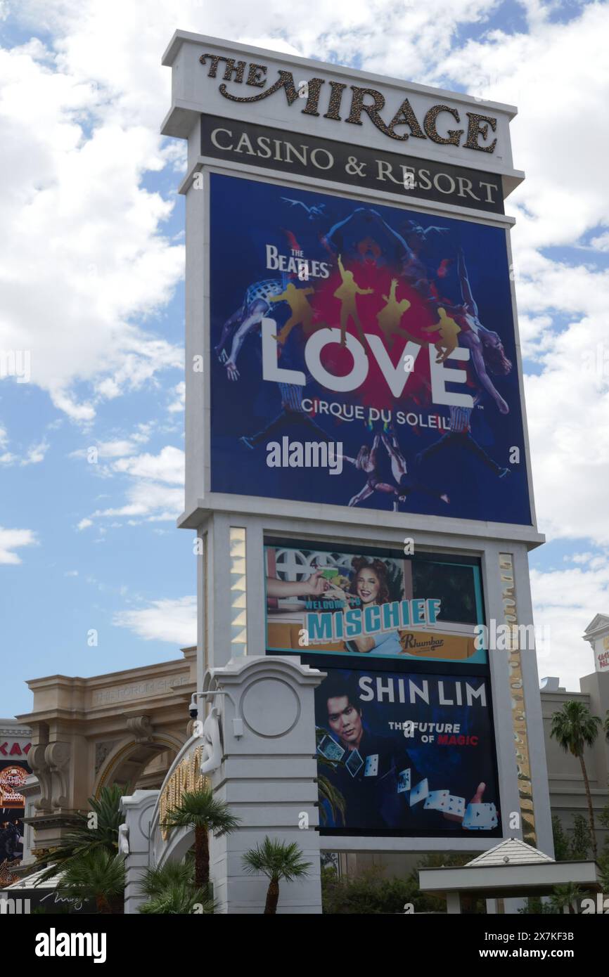 Las Vegas, Nevada, USA 15th May 2024 The Mirage Hotel & Casino at 3400 ...