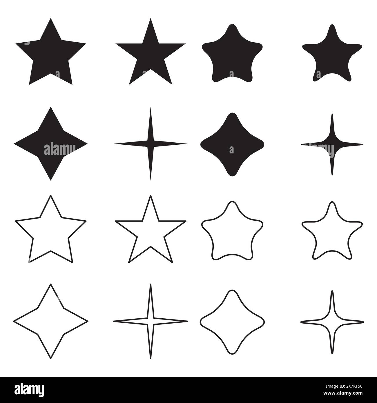 vector star shape outline set element design Stock Vector Image & Art ...
