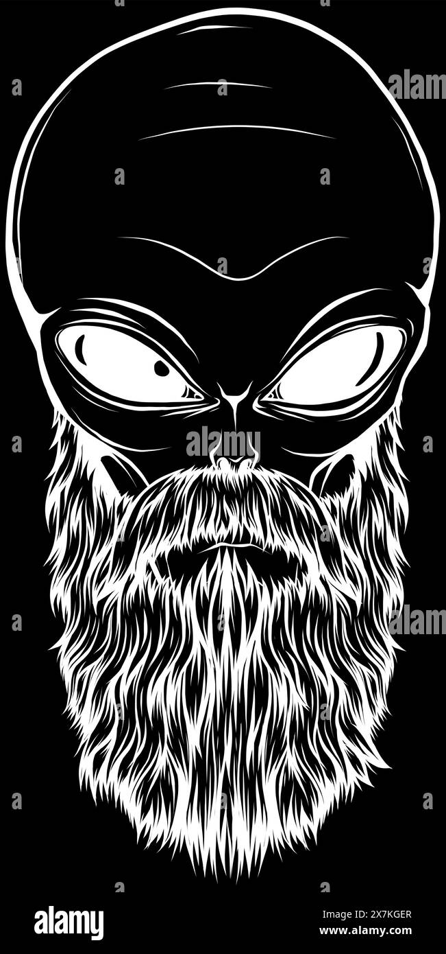 alien in white line on black background Stock Vector Image & Art - Alamy
