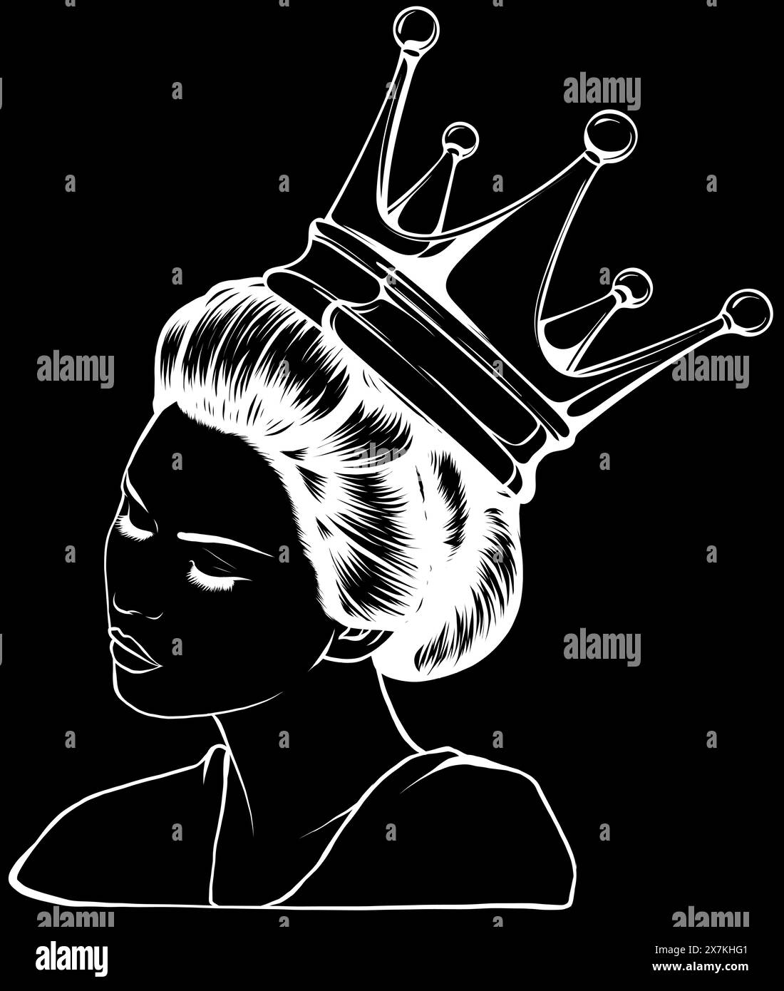 vector illustration of woman geisha outline design Stock Vector Image ...