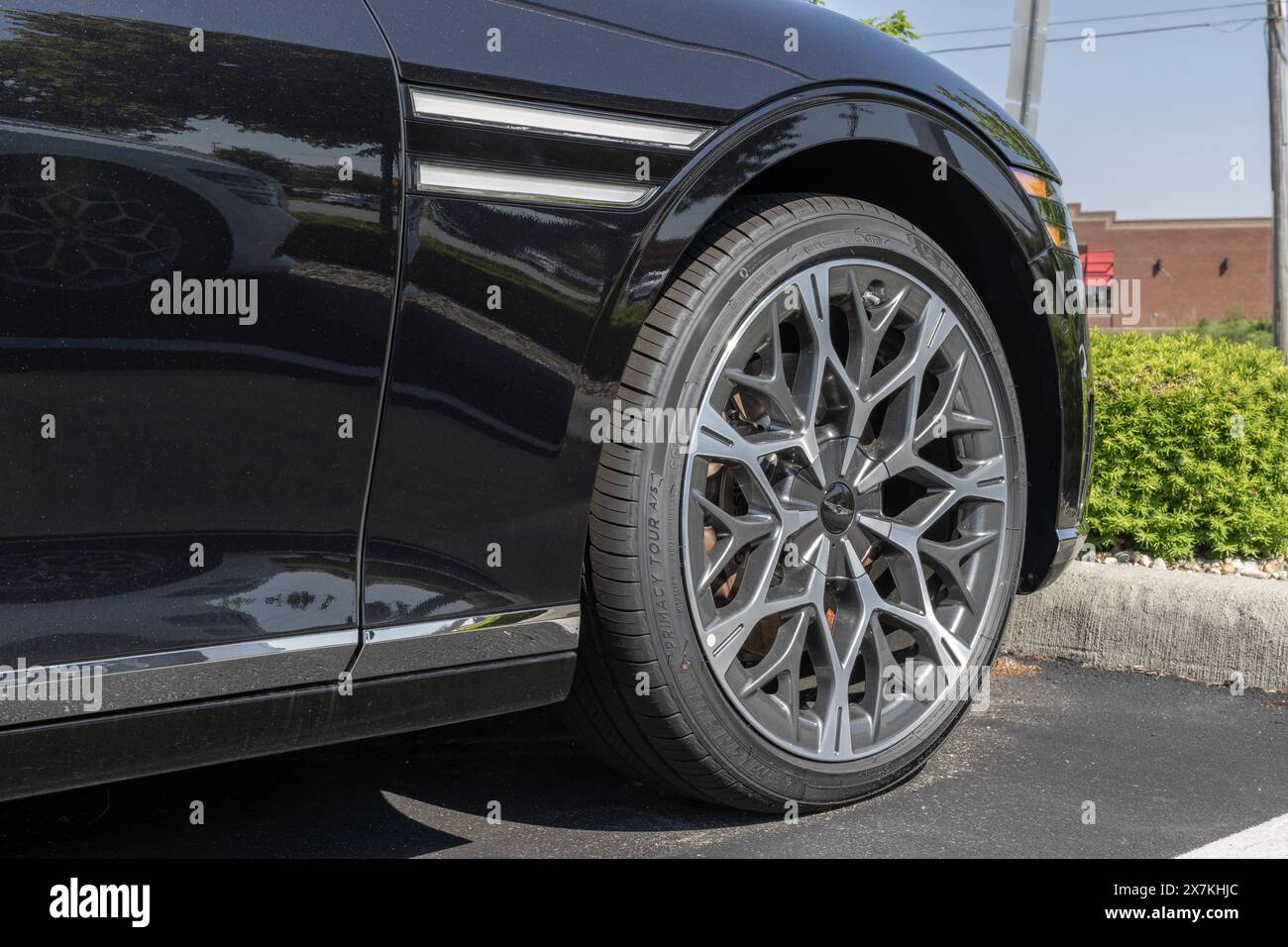 Noblesville - May 19, 2024: Genesis G90 3.5T E-Supercharger display at ...