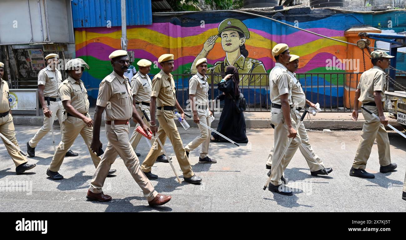 Mumbai, India. 20th May, 2024. MUMBAI, INDIA - MAY 18: Police personnel ...
