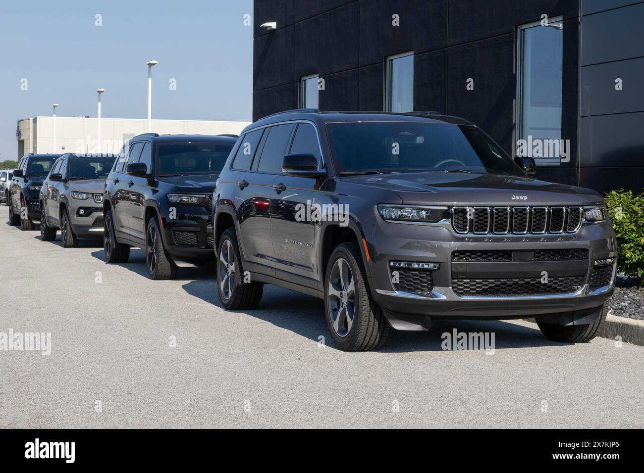 Tipton - May 19, 2024: Jeep Grand Cherokee display. Jeep offers the ...