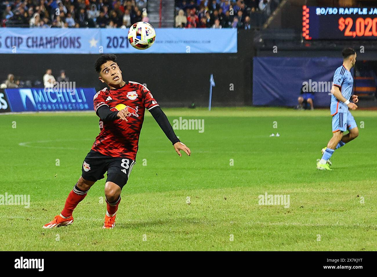 New York Red Bulls midfielder Frankie Amaya #8 during action in the ...