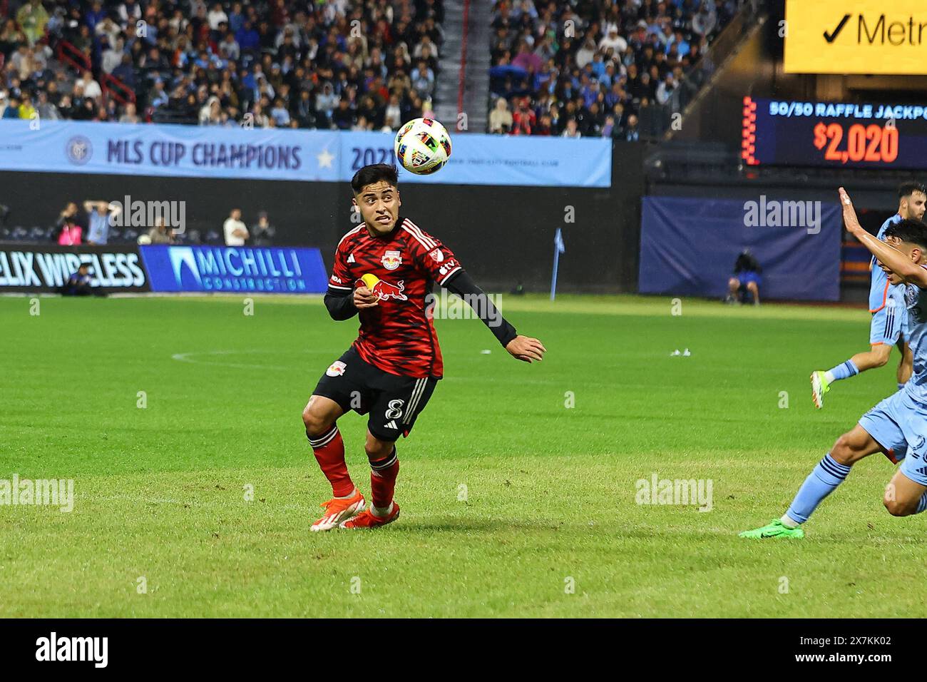 New York Red Bulls midfielder Frankie Amaya #8 during action in the ...