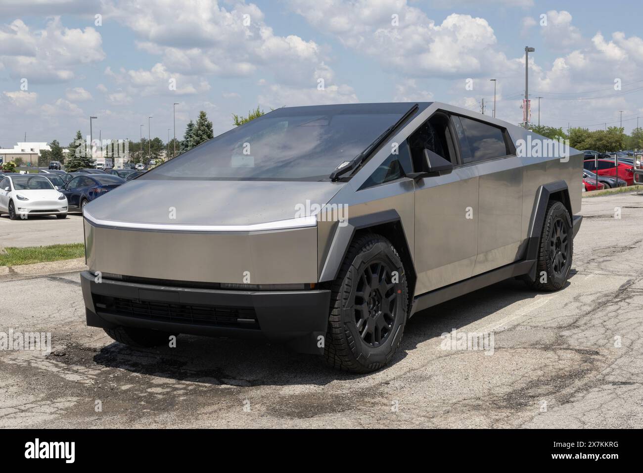 Indianapolis - May 19, 2024: Tesla Cybertruck display at a dealership ...