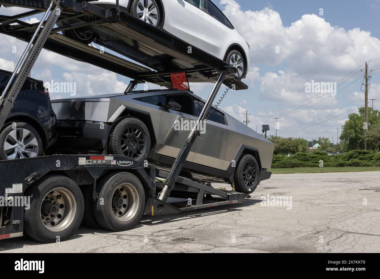 Indianapolis - May 19, 2024: Tesla Cybertruck display at a dealership ...