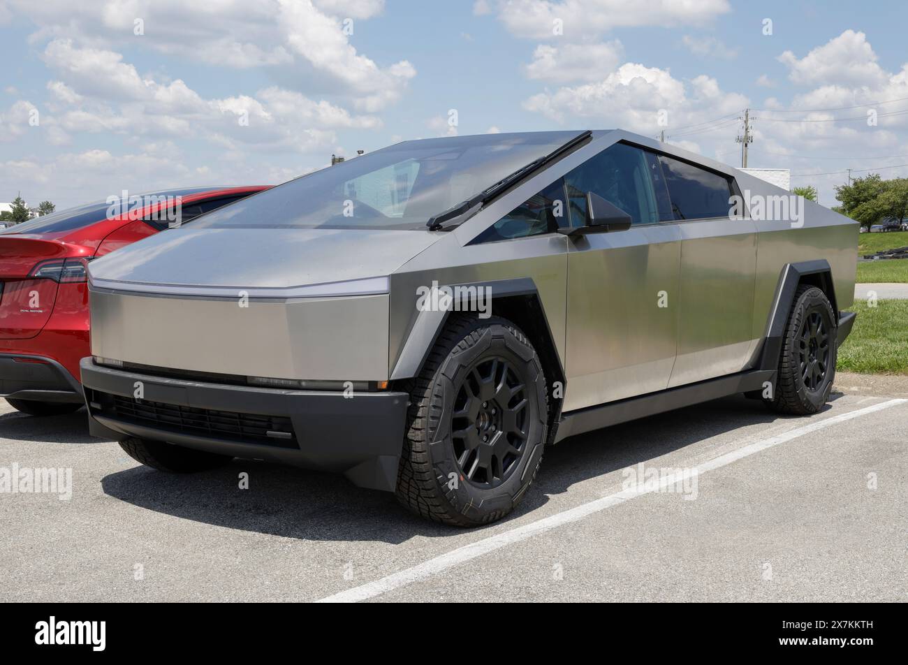 Indianapolis - May 19, 2024: Tesla Cybertruck display at a dealership ...