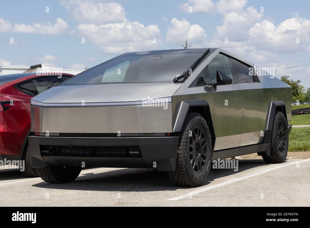 Indianapolis - May 19, 2024: Tesla Cybertruck display at a dealership ...