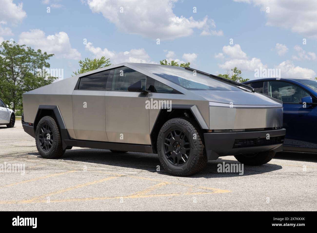 Indianapolis - May 19, 2024: Tesla Cybertruck display at a dealership ...