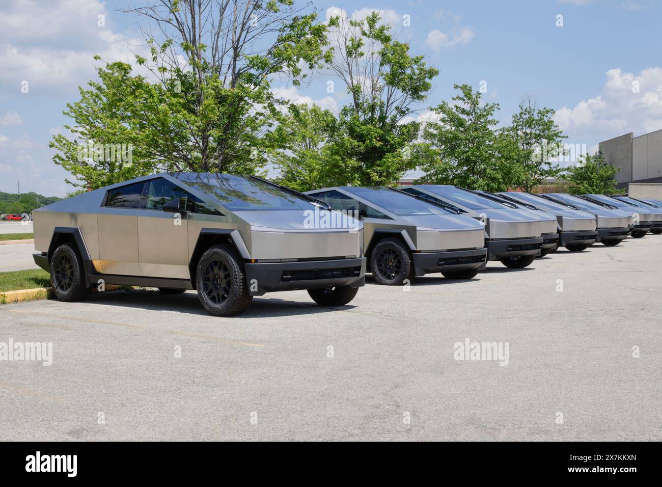 Indianapolis - May 19, 2024: Tesla Cybertruck display at a dealership ...