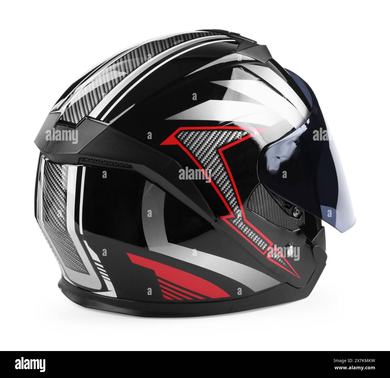 Modern motorcycle helmet with visor isolated on white Stock Photo - Alamy