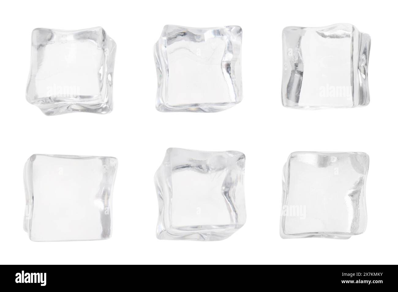 Crystal clear ice cubes isolated on white, set Stock Photo - Alamy