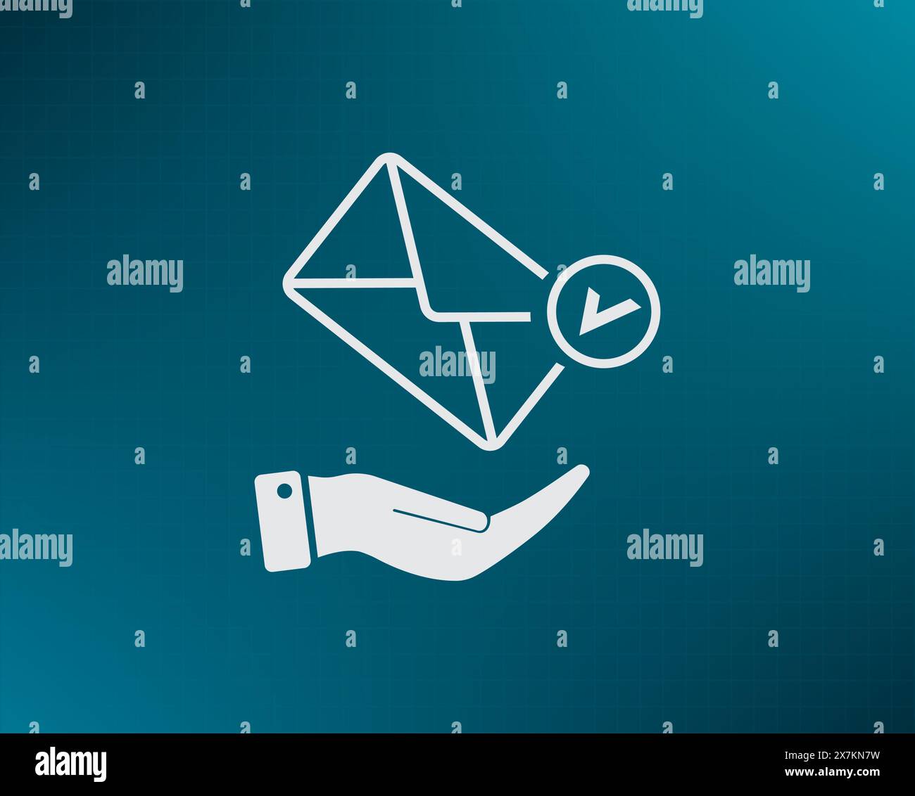 Mail envelope on the hand, mail. A letter on the palm of your hand ...