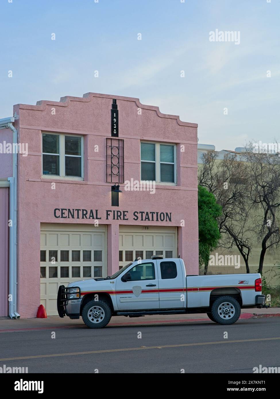 1938 Art Deco volunteer fire station — Marfa Texas, April 2024 Stock ...