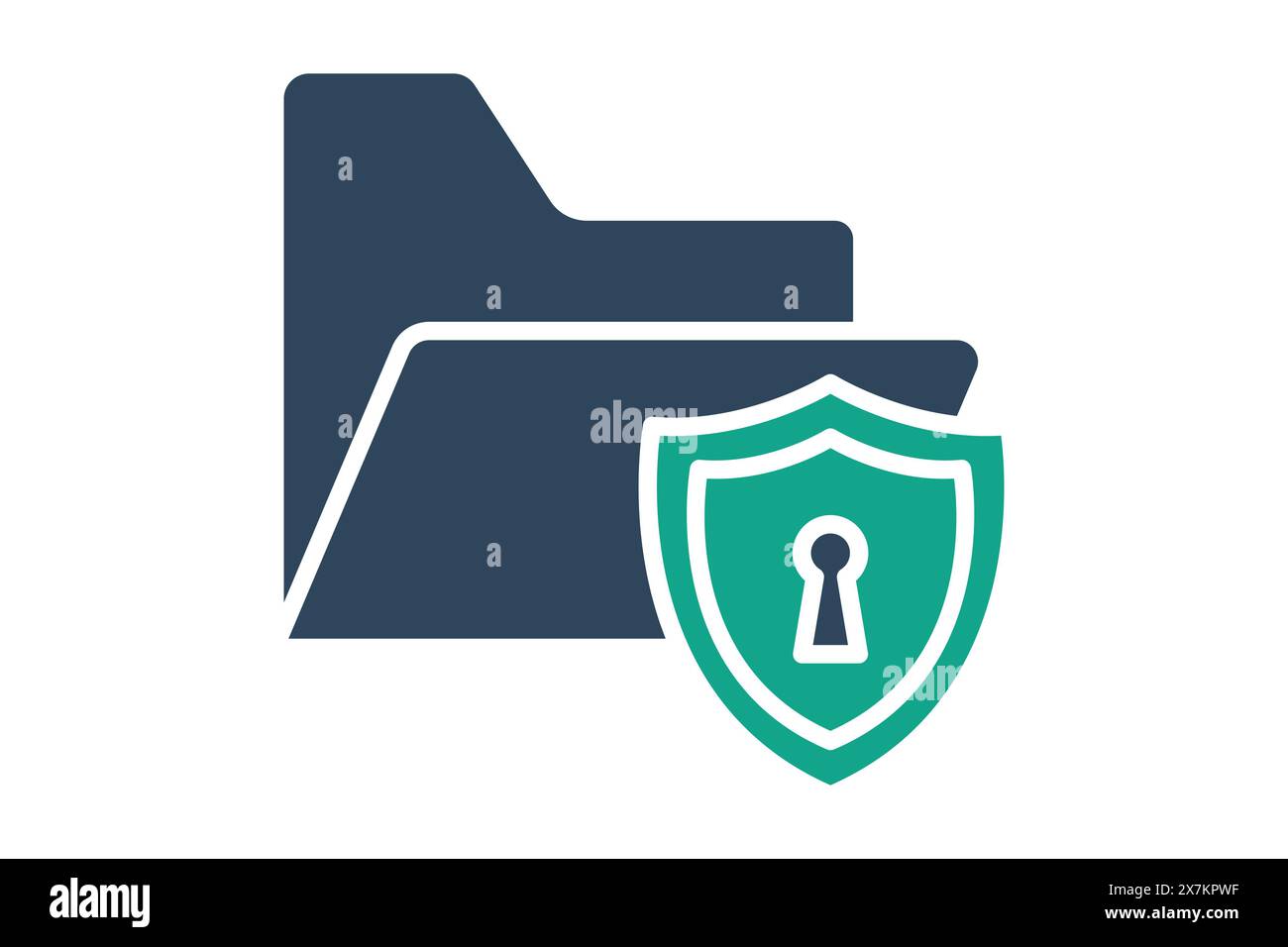 file protection icon. folder with shield. icon related to information ...