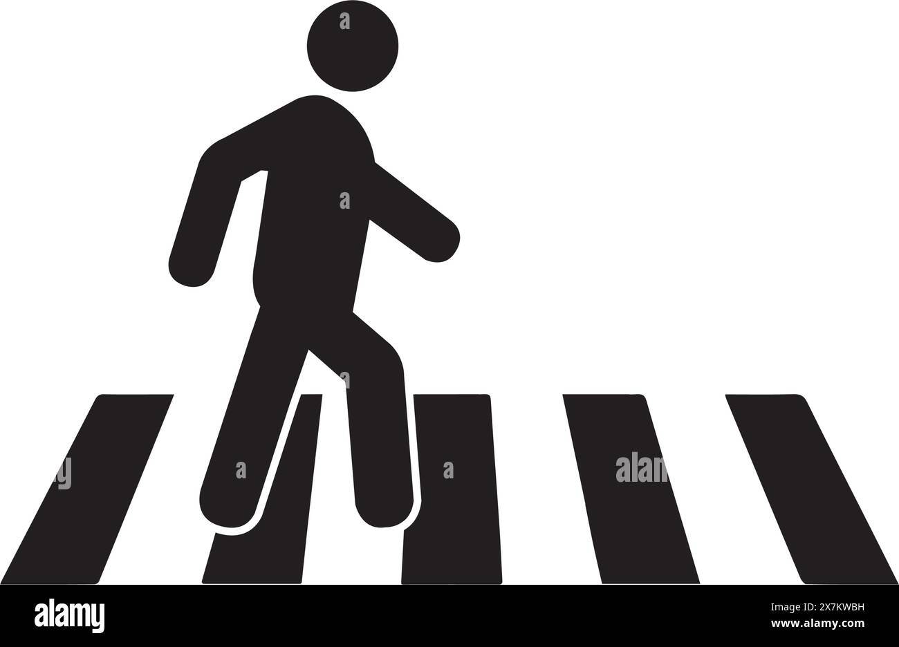 Pictogram of man walking on pedestrian crossing Stock Vector Images - Alamy