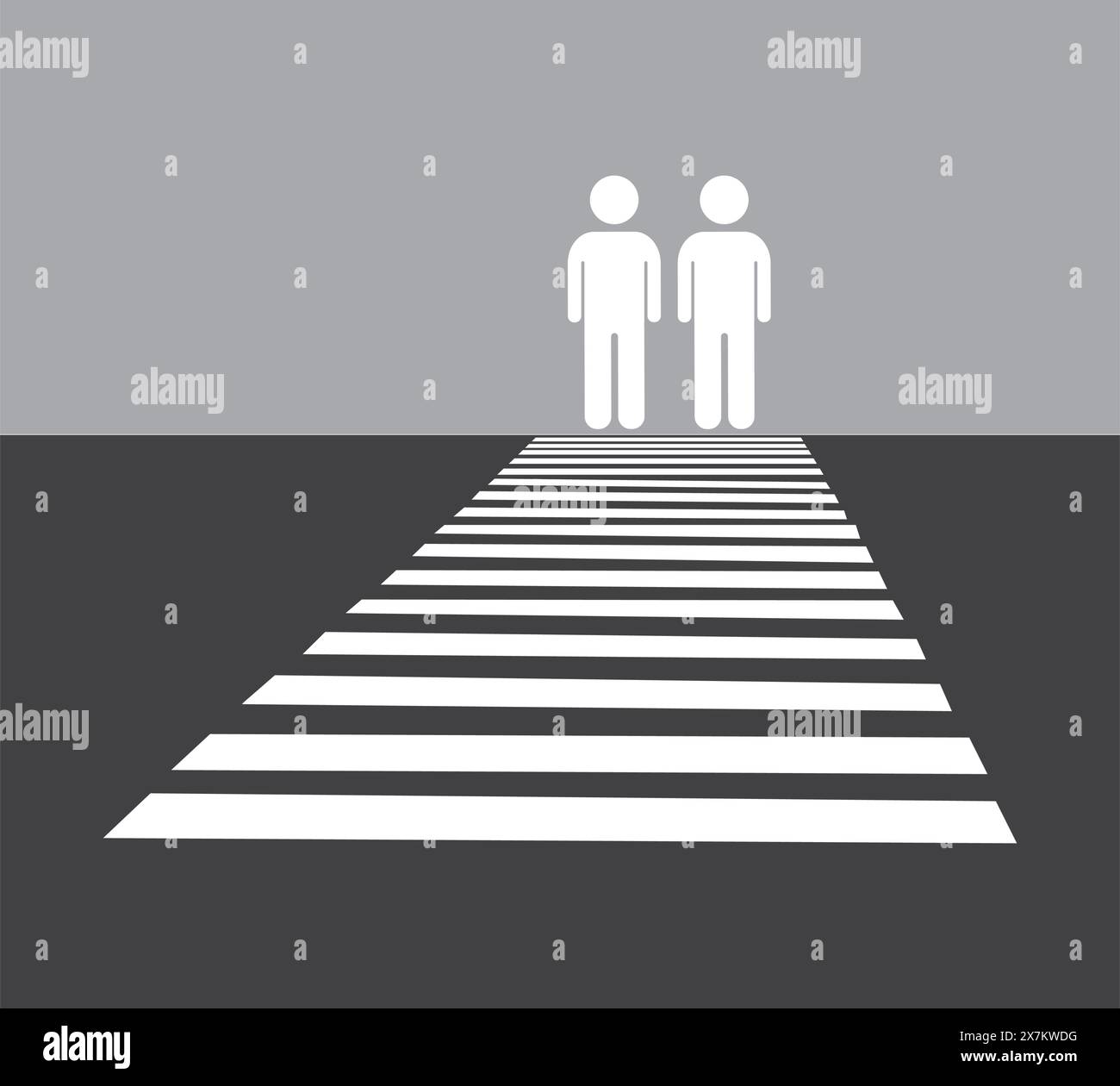 Human road crossing line icon on a white background. Pedestrian icon ...