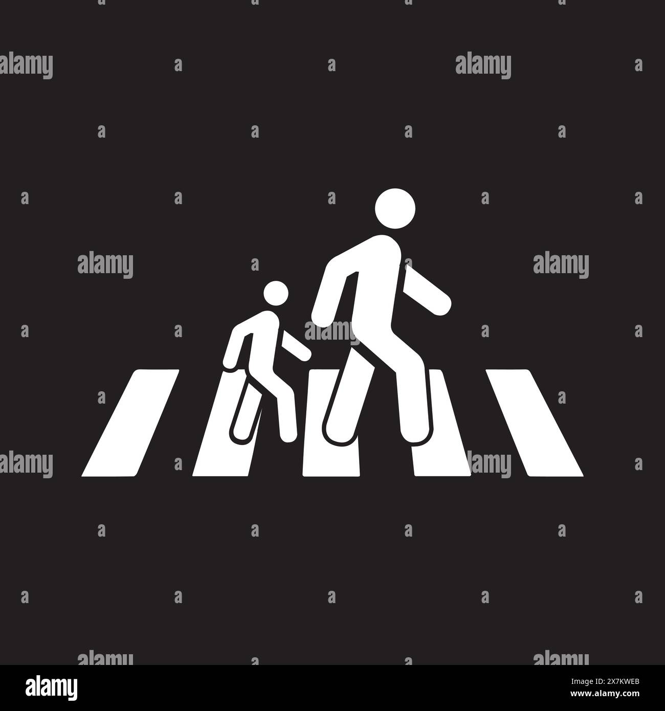 Human road crossing line icon on a white background. Pedestrian icon ...