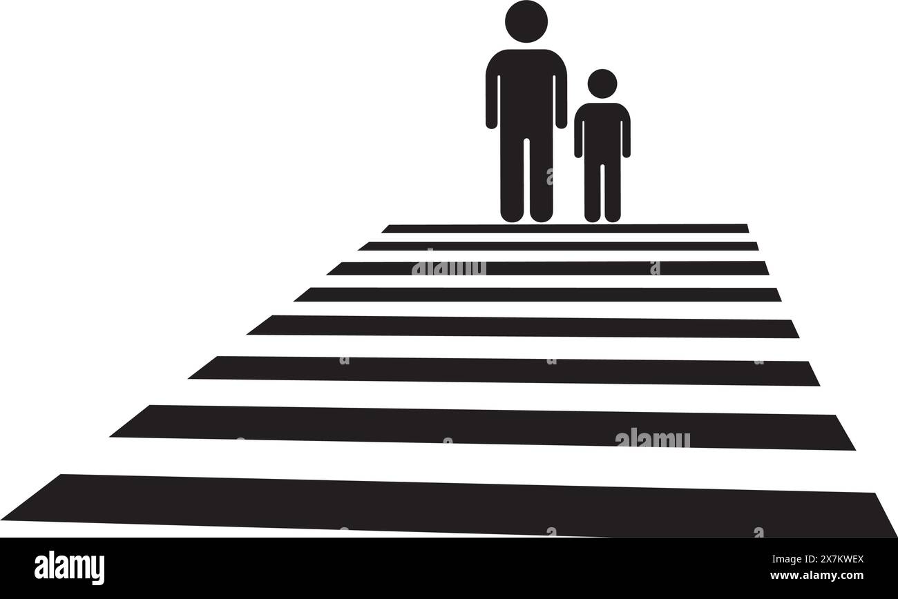 Human road crossing line icon on a white background. Pedestrian icon ...