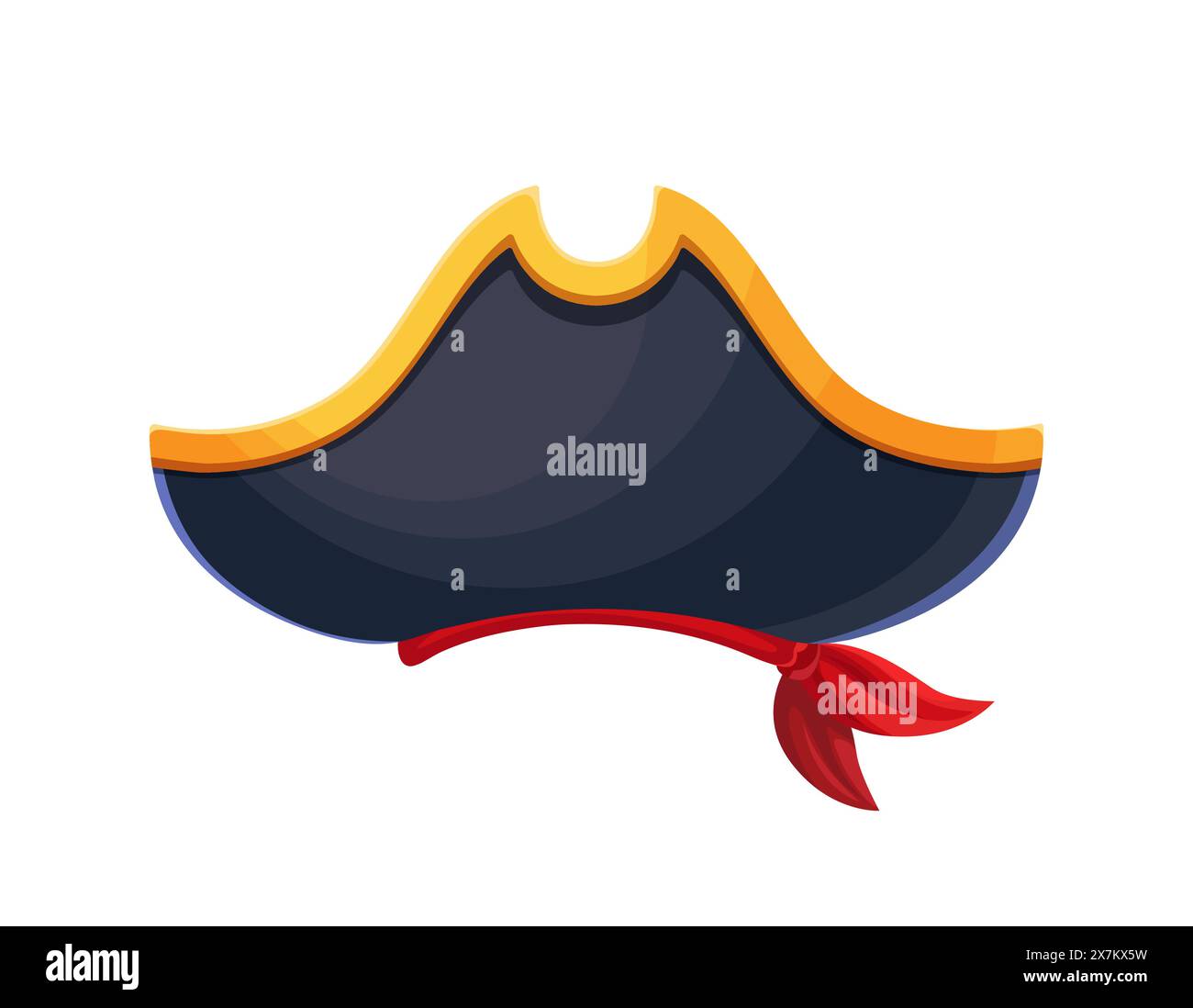 Pirate and corsair sailor bandana and captain tricorn hat, vector cartoon carnival costume. Kids ...