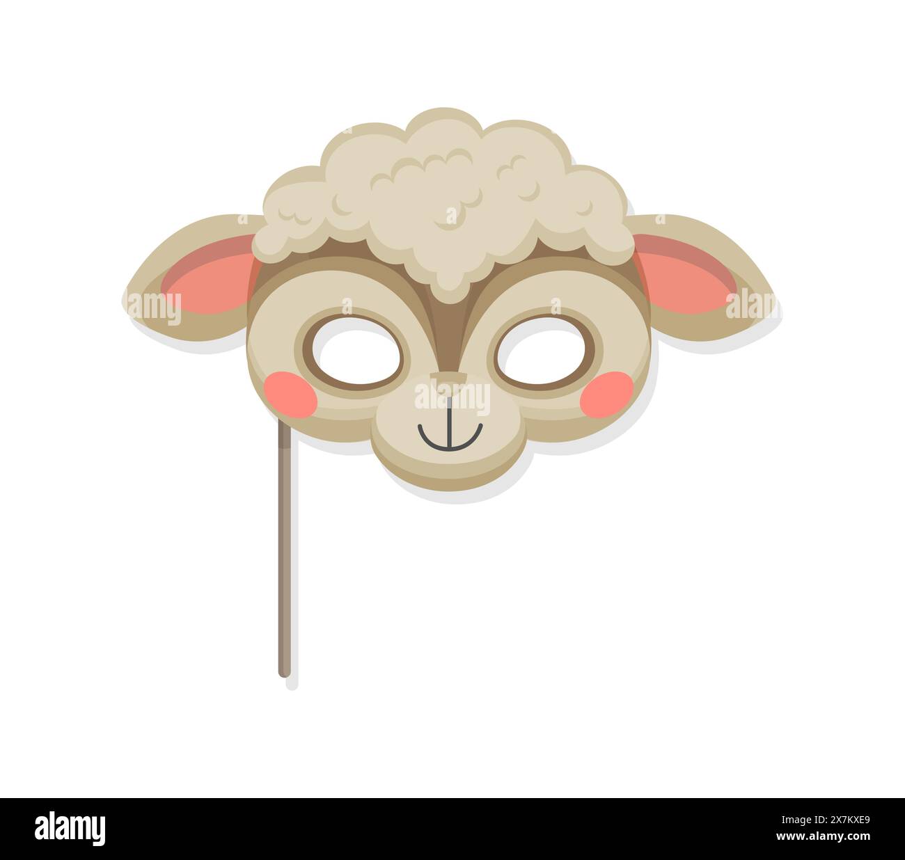 Sheep animal carnival party mask, vector costume of kids festival ...
