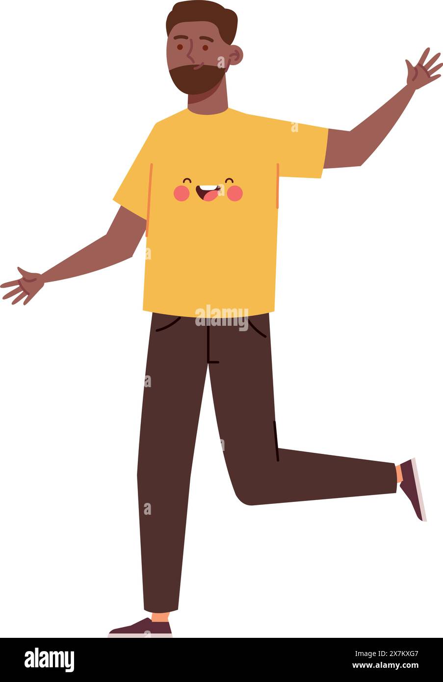 Joyful man celebrating on Stock Vector Images - Alamy